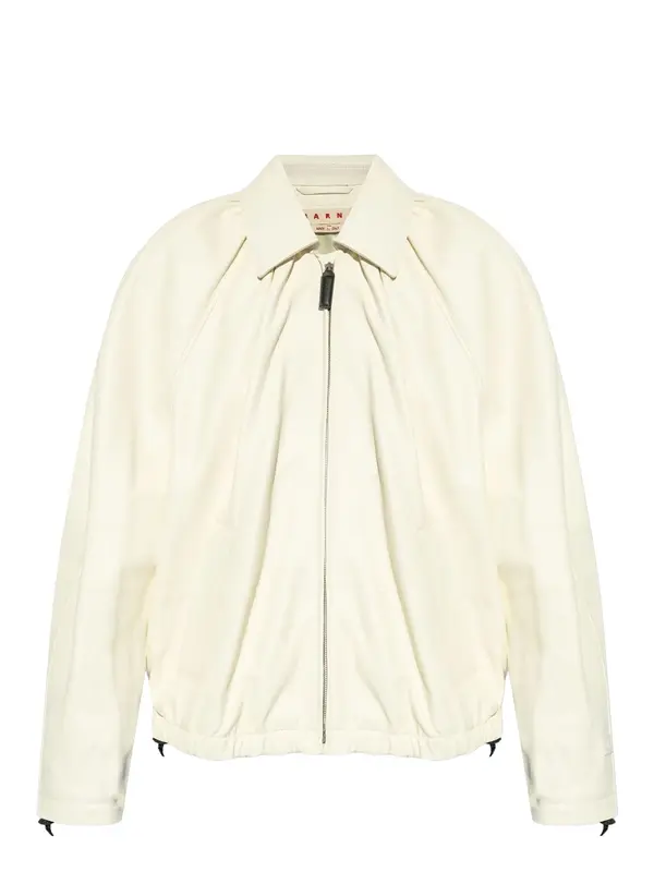 Marni Lambskin Collared Jacket - White