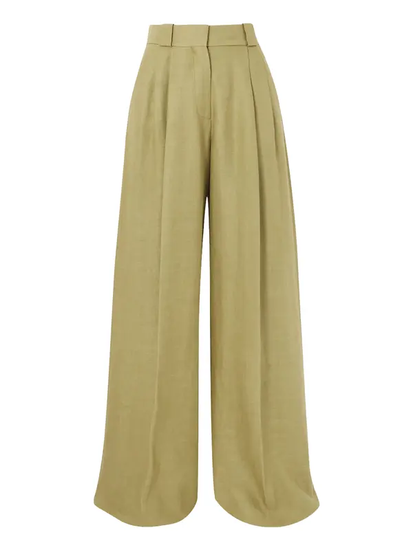 BLAZÉ MILANO Husi Pleated Wide-leg Pants - Green