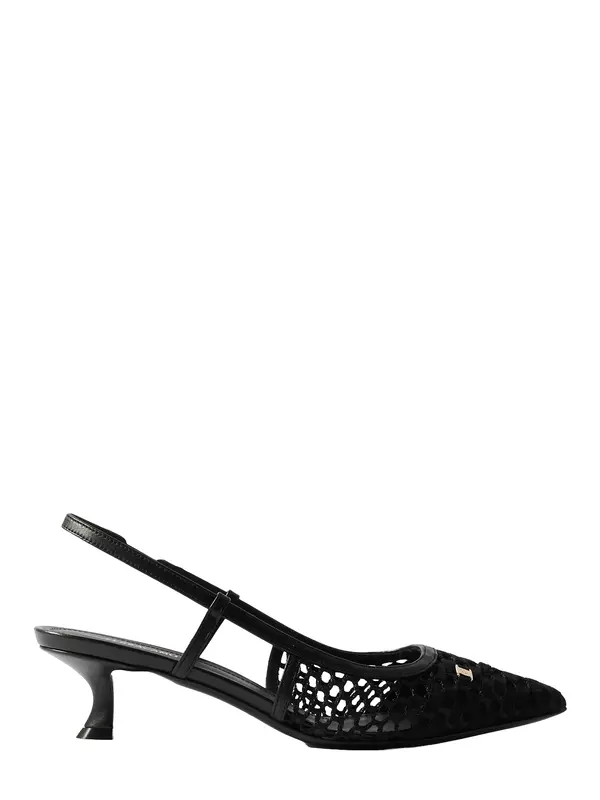 FERRAGAMO Klizia Mesh Slingback Pumps - Black