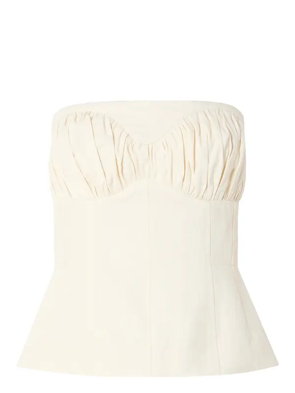 Tove Ruby Gathered Bustier Top - Off-white