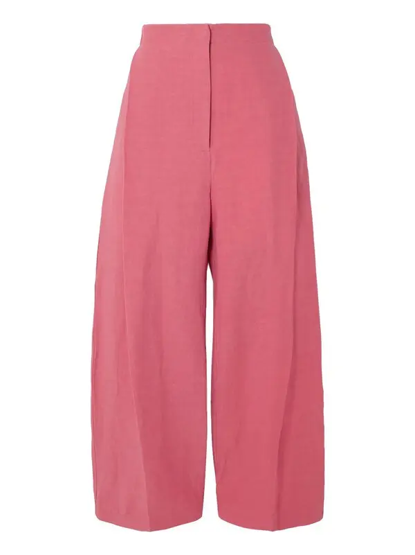 Tove Santu Cropped Pleated Wide-leg Pants - Pink