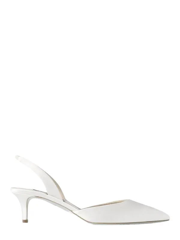 AQUAZZURA So Nude 50 Satin Slingback Pumps - White