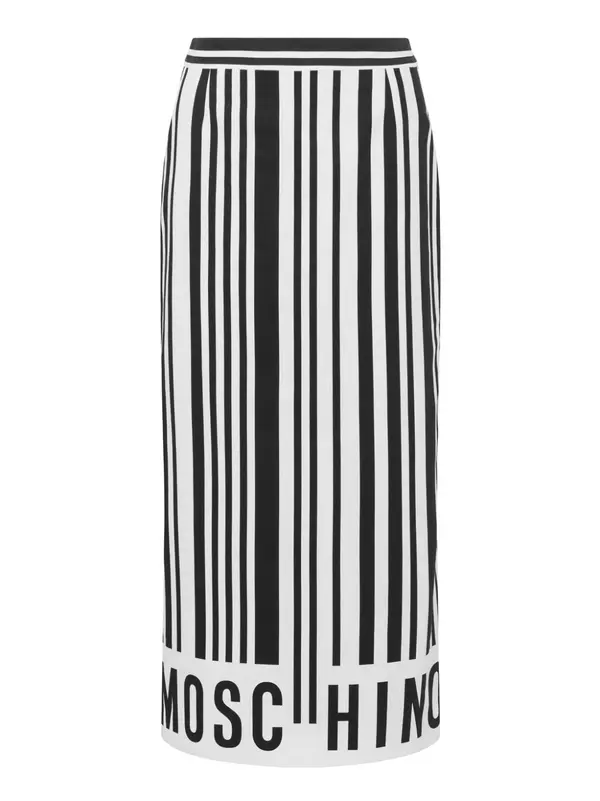 Moschino Print Striped Skirt - White