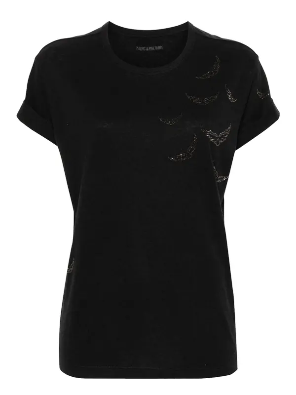 Zadig&Voltaire Anya Wings-appliqué T-shirt - Black