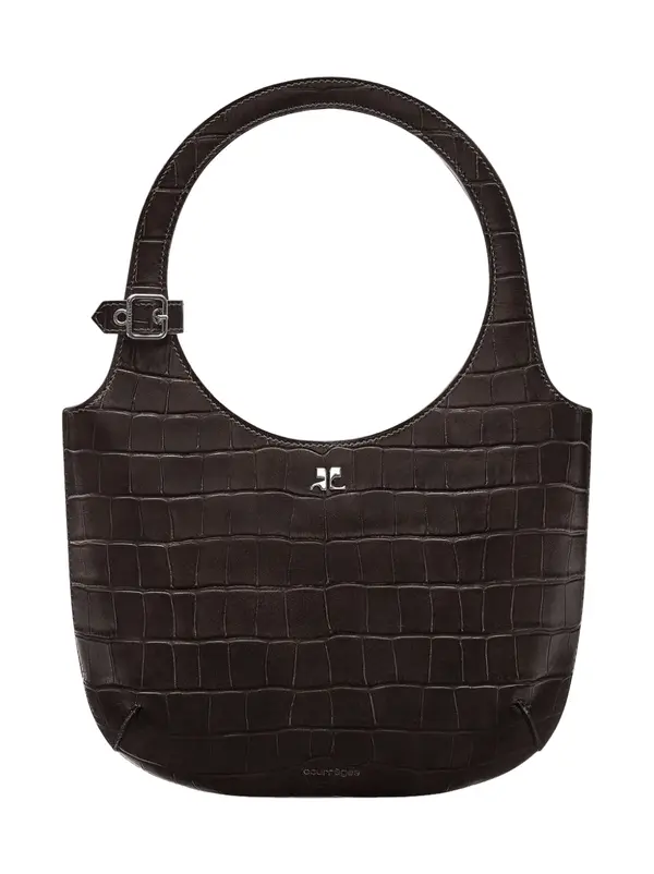 COURREGES Crocodile-effect Tote Bag - Brown