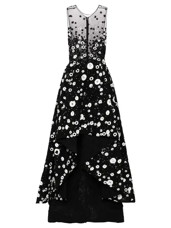 SAIID KOBEISY Beaded High-low Gown - Black