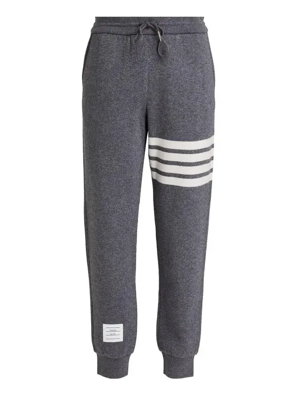 Thom Browne Striped Cashmere-blend Track Pants - Gray