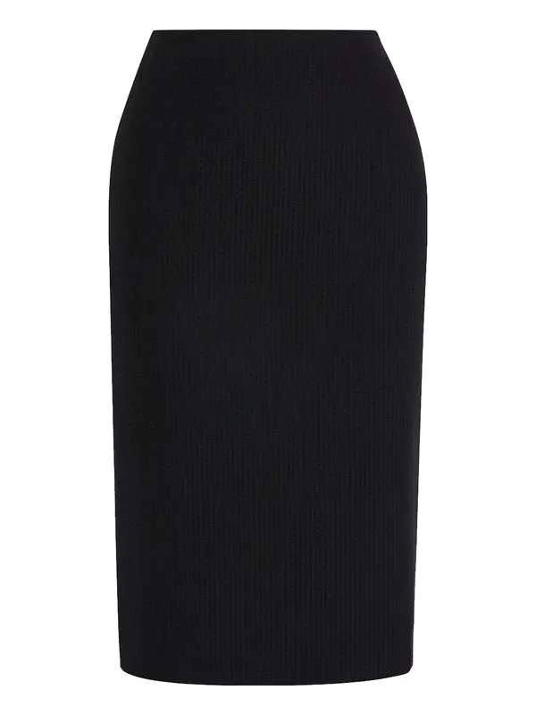 Thom Browne Cashmere Midi Skirt - Black