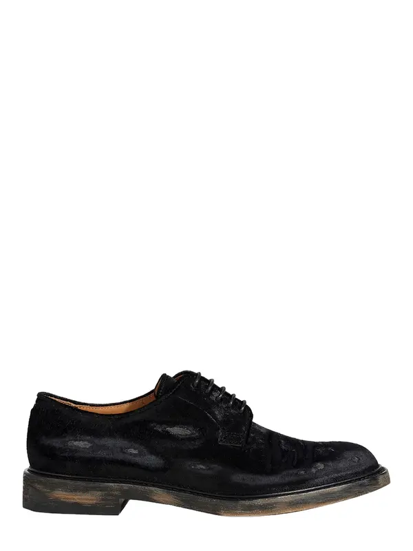 MAISON MARGIELA Distressed Velvet Derby Shoes - Black