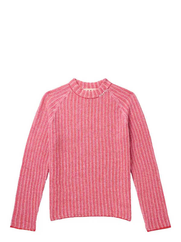 Marni Ribbed Virgin Wool And Cashmere-blend Sweater - Pink