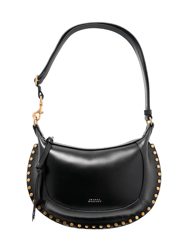 Isabel Marant Oskan Moon Studded Shoulder Bag - Black