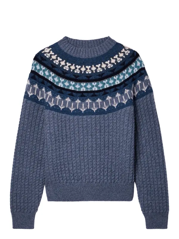 Loro Piana Noel Fair Isle Cable-knit Cashmere Sweater - Multi