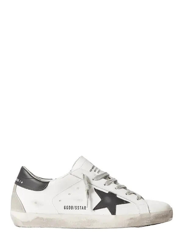 GOLDEN GOOSE Superstar Distressed Leather Sneakers - White