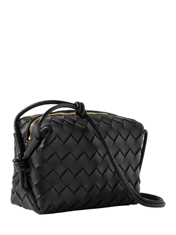 Bottega Veneta Loop Mini Intrecciato Shoulder Bag - Black
