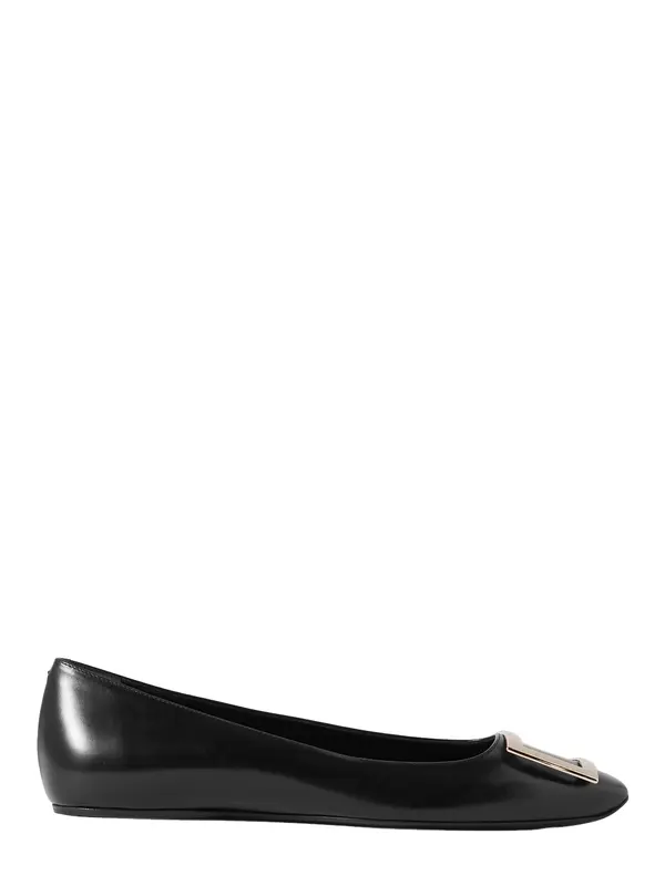 ROGER VIVIER Trompette Bellerine Ballet Flats - Black