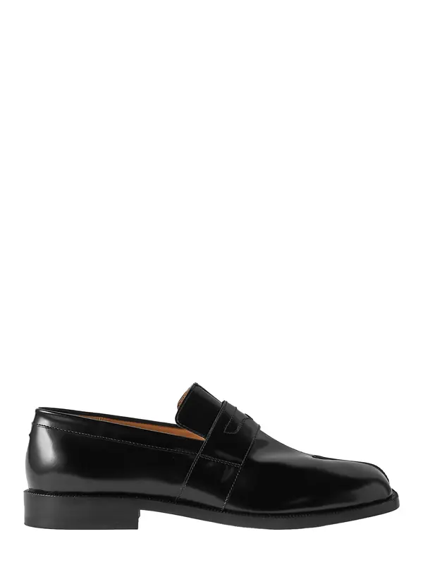 MAISON MARGIELA Tabi Glossed-leather Loafers - Black