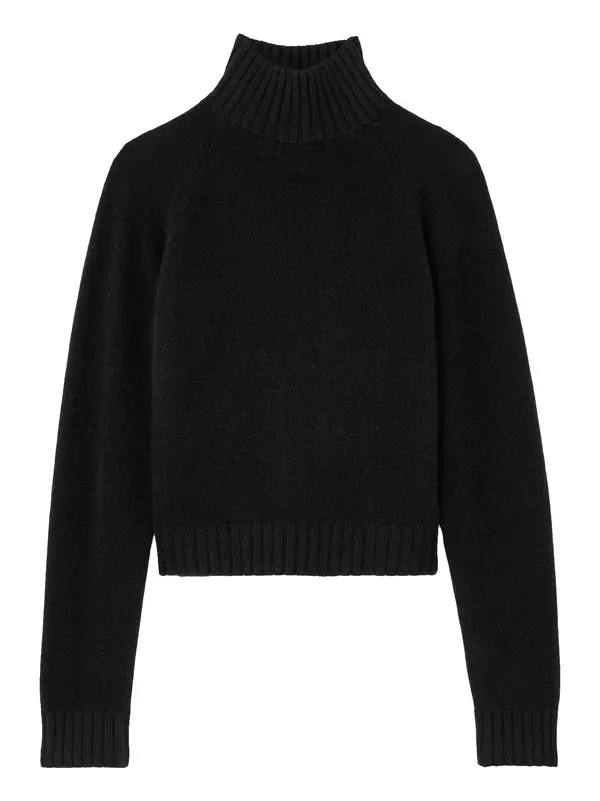 THE ELDER STATESMAN Cashmere Turtleneck Sweater - Black