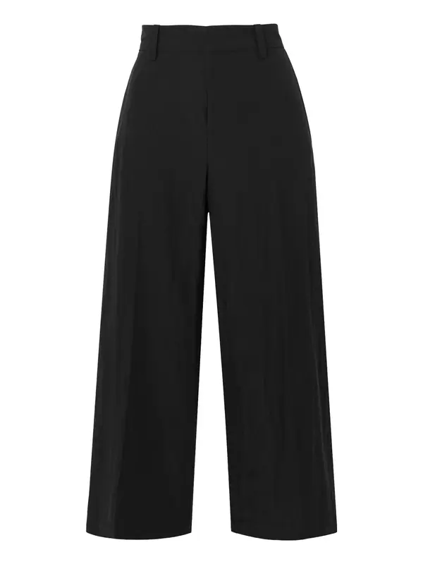 Vince Cropped Straight-leg Tencel™ Lyocell-blend Pants - Black