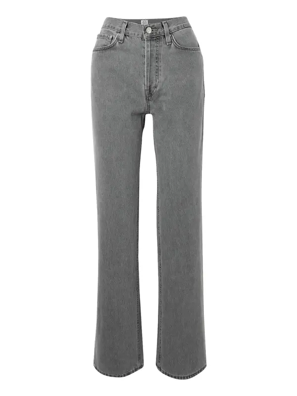 TOTEME High-rise Straight-leg Organic Jeans - Gray