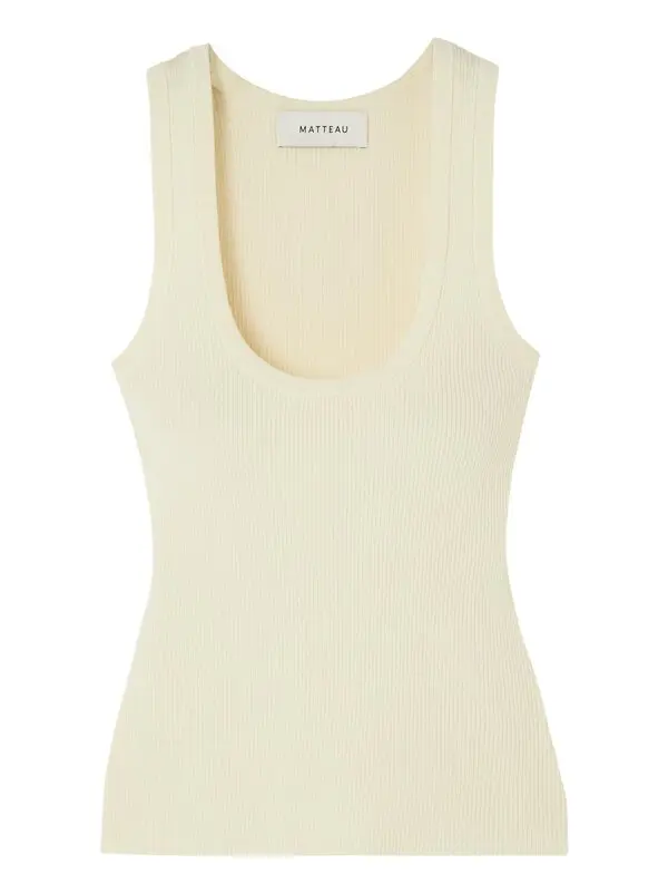 Matteau Net Sustain Ribbed-knit Tank - Ecru
