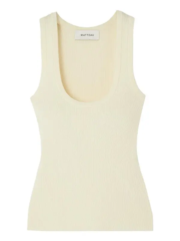 Matteau Net Sustain Ribbed-knit Tank - Neutrals