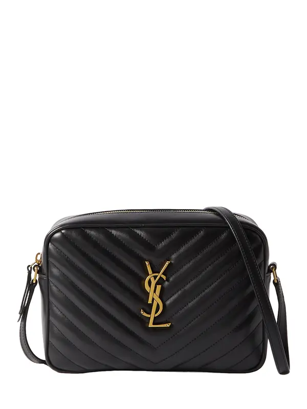 Saint Laurent Lou Medium Leather Shoulder Bag - Black