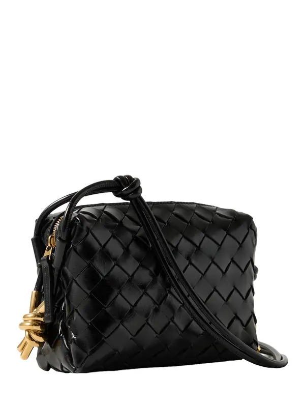 Bottega Veneta Loop Mini Intrecciato Leather Bag - Black