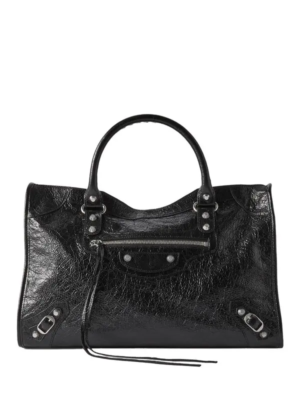 Balenciaga Le City Medium Textured-leather Tote - Black