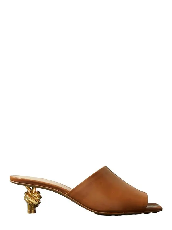 Bottega Veneta Knot Leather Mules - Brown