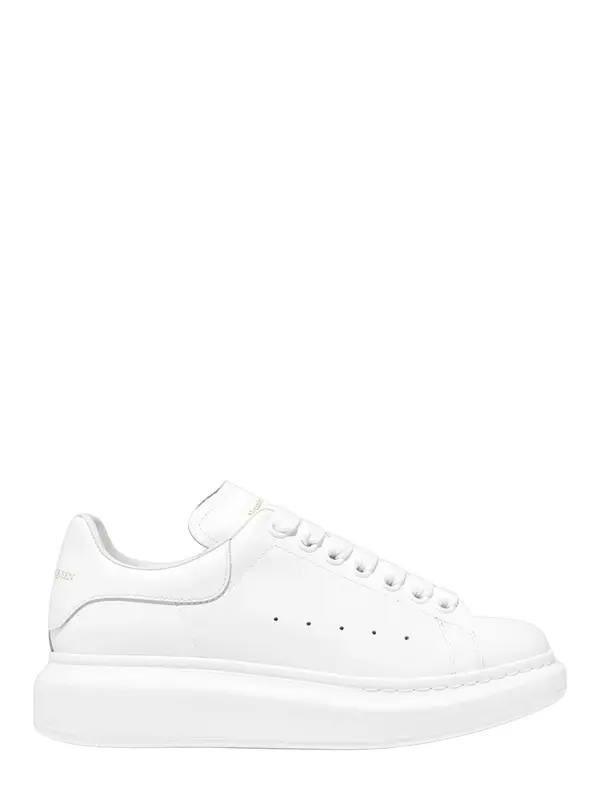 Alexander McQueen Leather Exaggerated-sole Sneakers - White