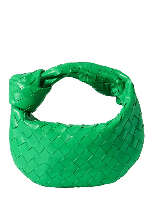 Bottega Veneta Jodie Mini Knotted Intrecciato Leather Shoulder Bag - Green