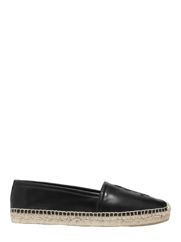 Saint Laurent Cassandre Logo-embossed Espadrilles - Black