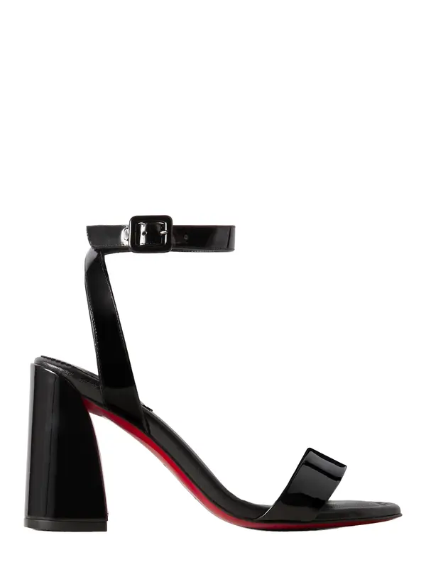 CHRISTIAN LOUBOUTIN Miss Sabina 85 Patent-leather Sandals - Black