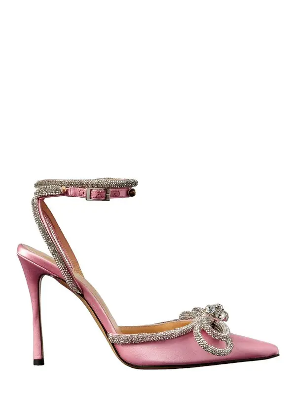 Mach & Mach Double Bow Crystal-embellished Pumps - Pink