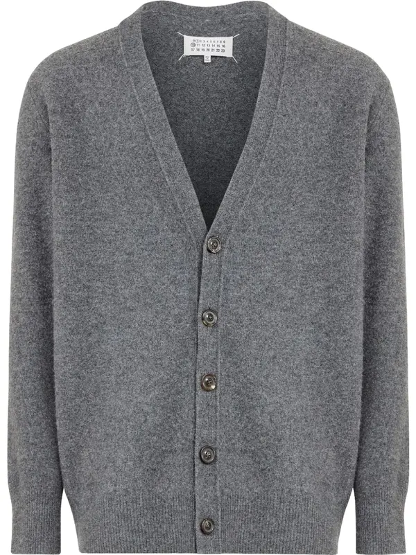 MAISON MARGIELA V-neck Wool Cardigan - Grey
