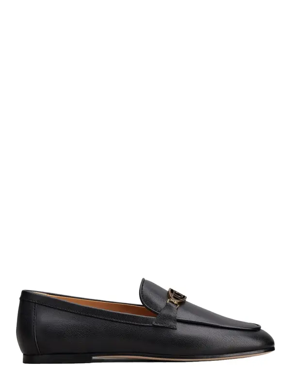 TOD'S Logo-plaque Leather Loafers - Black