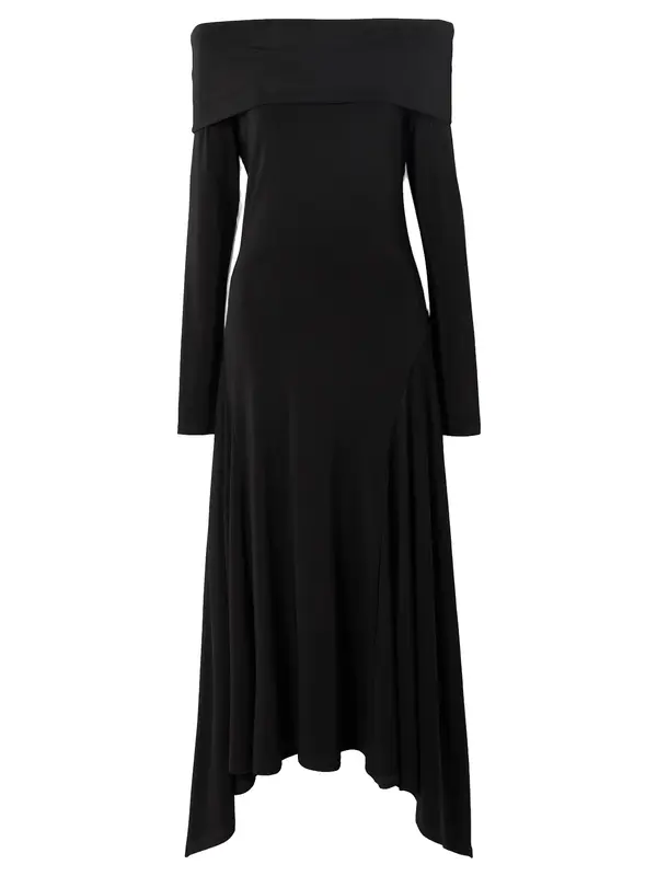 Max Mara Gerla Off-the-shoulder Stretch-jersey Maxi Dress - Black