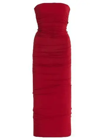 Posse Exclusive Isabela Strapless Jersey Maxi Dress - Red