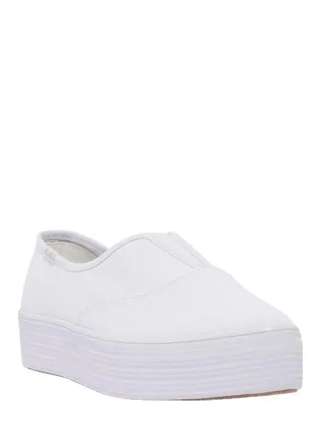 KEDS® Point Platform Slip-on Sneaker - White Canvas