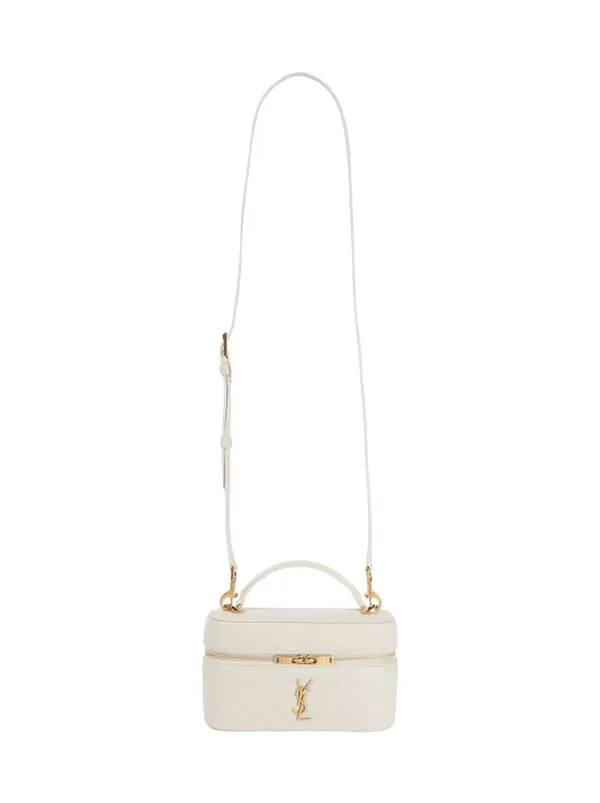 Saint Laurent Gaby Mini Quilted Vanity Bag - White