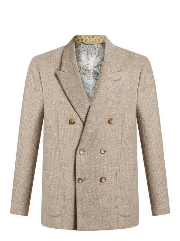 Etro Double-breasted Peak-lapel Blazer - Neutrals