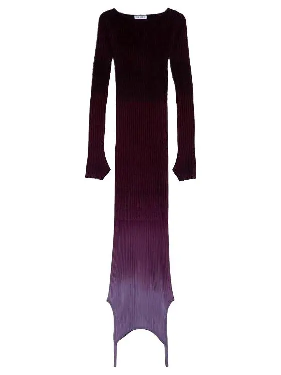 Attico Convertible Ribbed Blend Dress - Purple