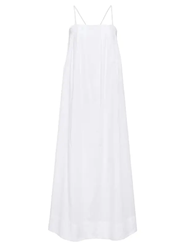 Asceno Heather Cotton Batiste Maxi Dress - White