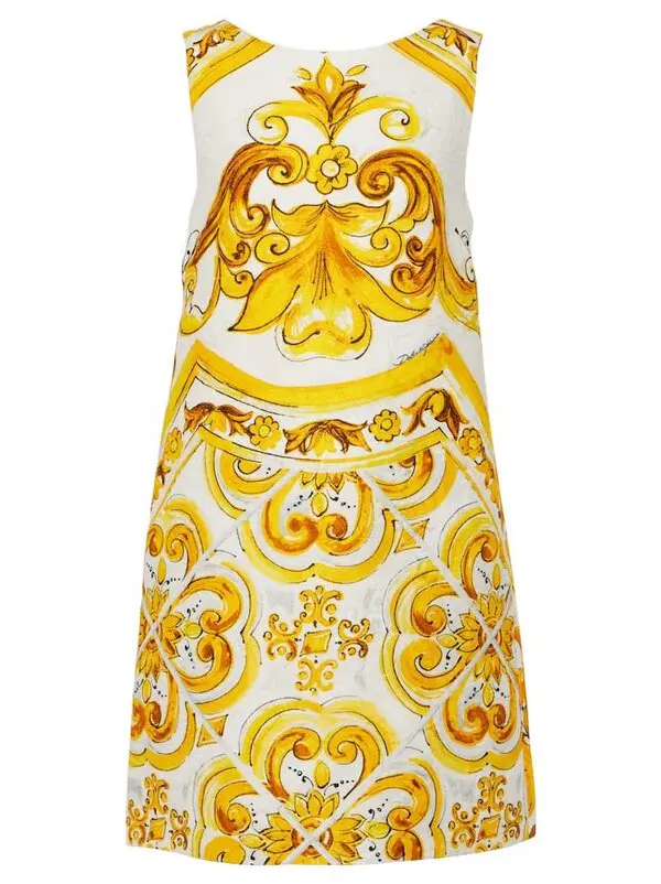 Dolce & Gabbana Majolica Mini Dress - Yellow