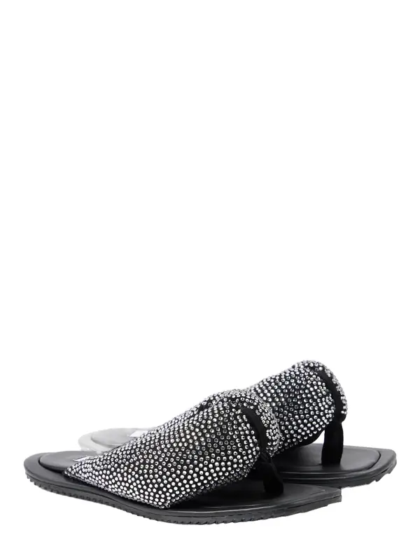 Attico Indie Embellished Thong Sandals - Black