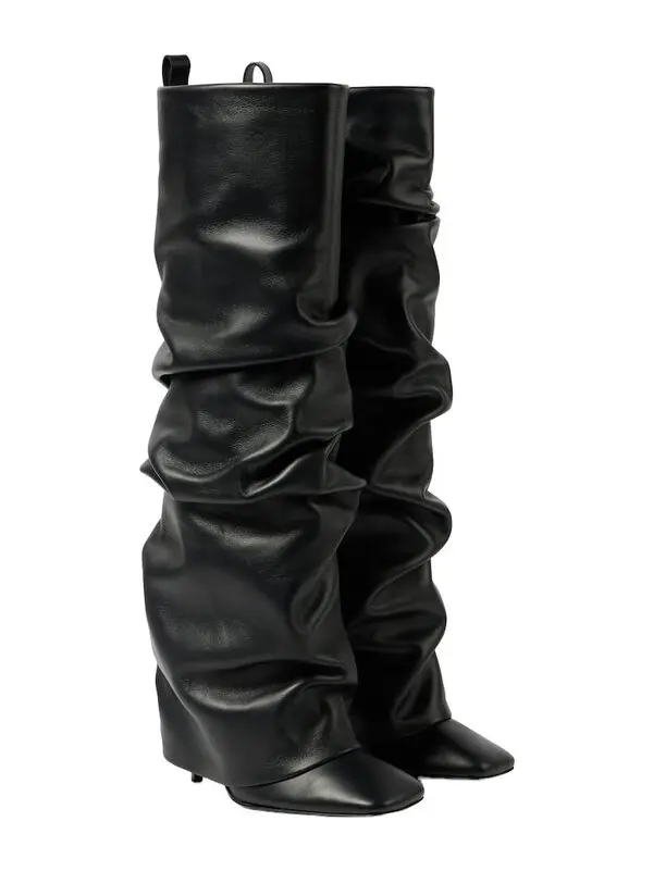 Attico Rea Leather Knee-high Boots - Black