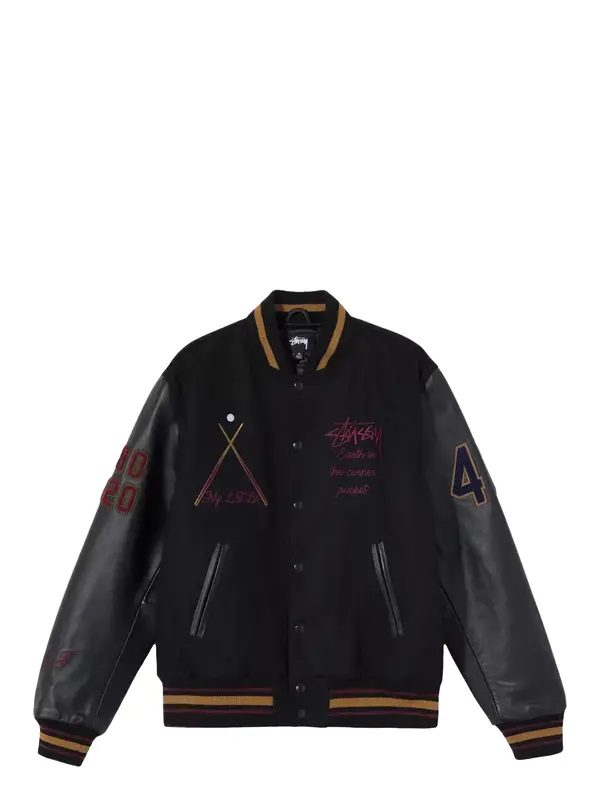 StÜssy 40th Anniversary Varsity Jacket - Black