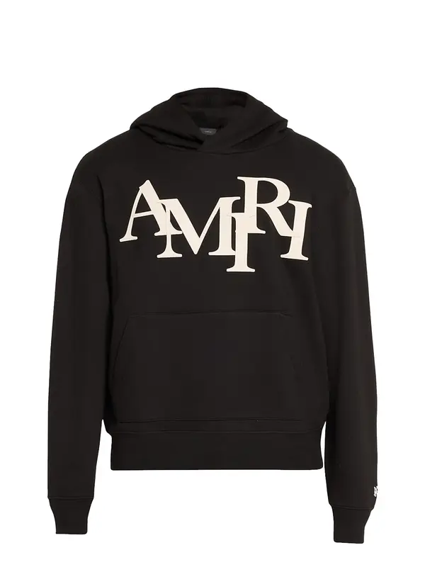 Amiri Staggered Logo Hoodie - Black