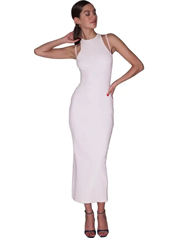 Fleur Du Mal Strappy Ribbed Maxi Dress - Ecru