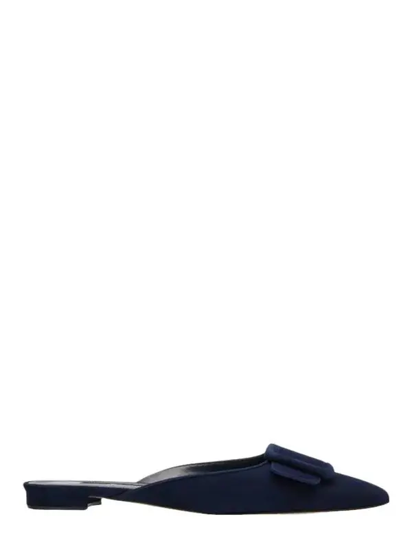 manolo blahnik - Manolo Blahnik Maysale Suede Ballerina Mules